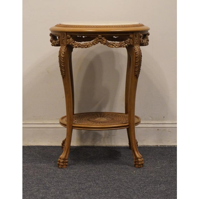 Vintage High End French Provincial Art Nouveau Style 20" Carved Round ...