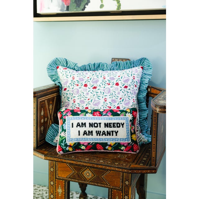 Furbish Not Needy Needlepoint Pillow | Chairish