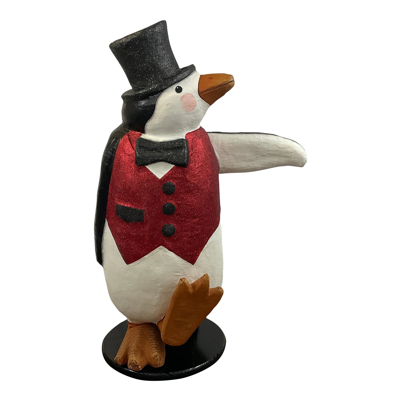 1980s Vintage Boho Chic Penguin Butler Paper Mache’ Christmas Statue ...