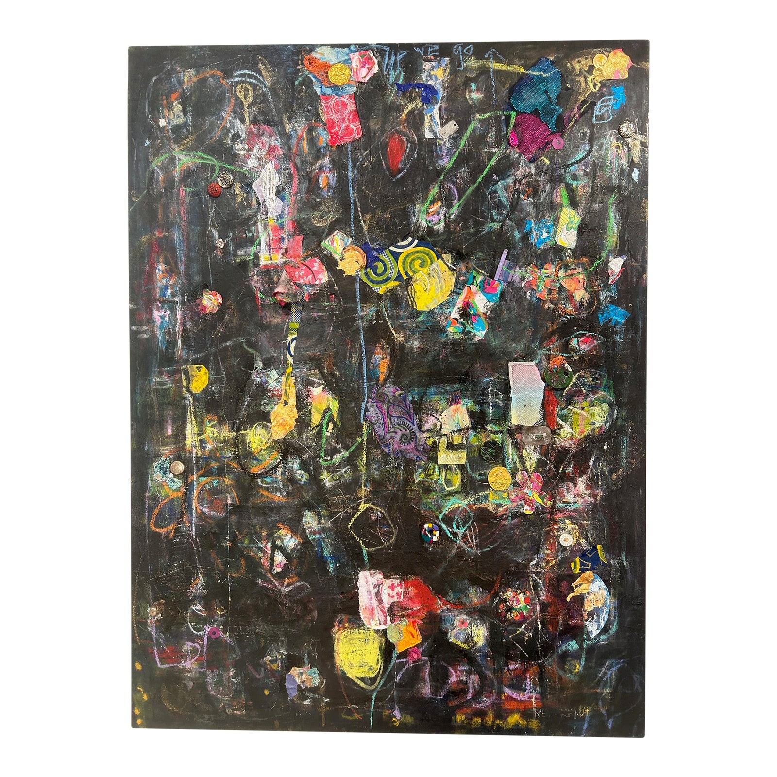 Original Contemporary Abstract Expressionist Collage Mixed Media Up We ...