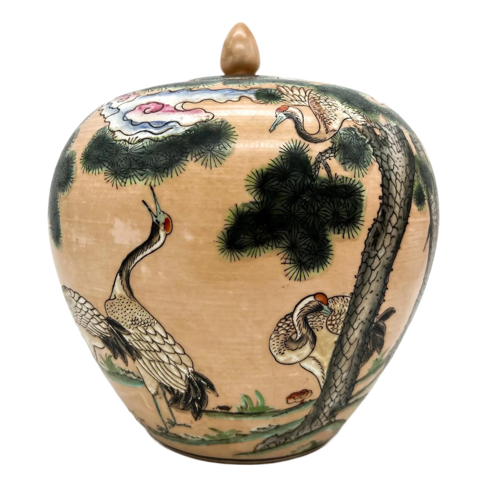 Vintage Chinese Crane Bird Ginger Jar – Chinoiserie / Traditional Asian ...
