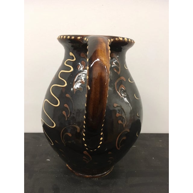 Mid Century Folk Art Red Ware Pitcher | Chairish