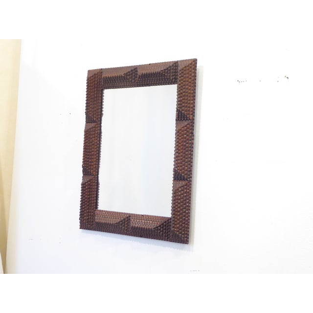 Antique American Tramp Art Mirror | Chairish