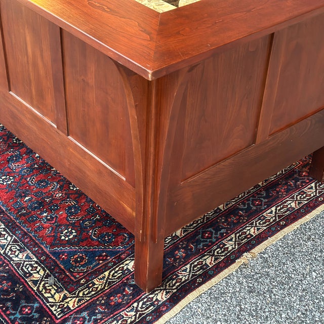 Vintage Stickley Prairie Settle Solid Cherry Framed Sofa in Original ...