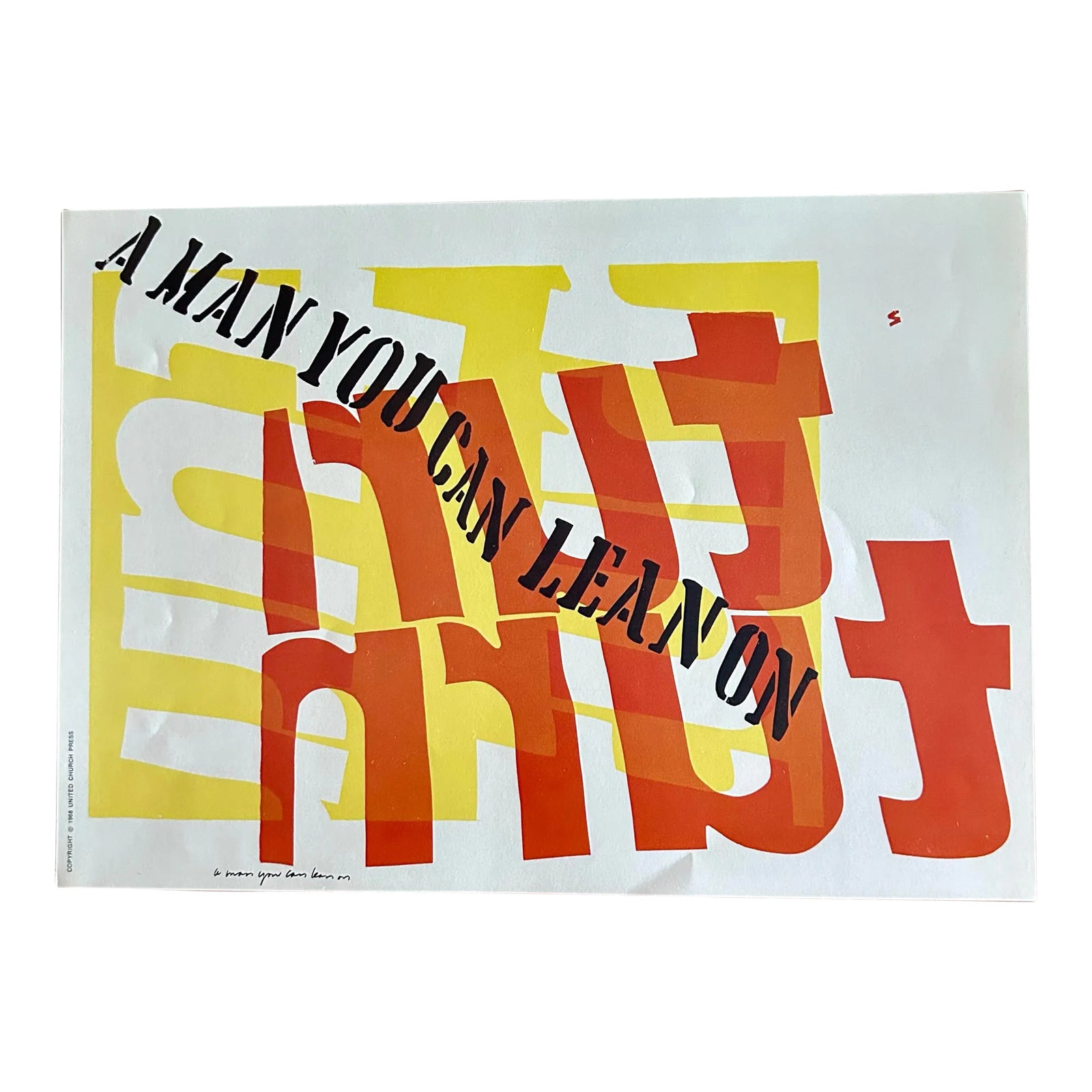 1960's Sister Mary Corita Kent "A Man You Can Lean On" Pop Art Print ...