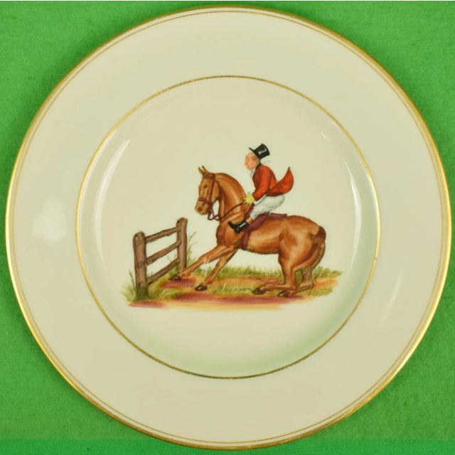 Circa 1940s Hand-Painted Fox Hunter Salad Plates- Set of 11 | Chairish