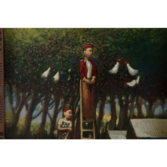 James Feehan "Orchard Boys" Painting Oil & Wax on Canvas in an Anne ...
