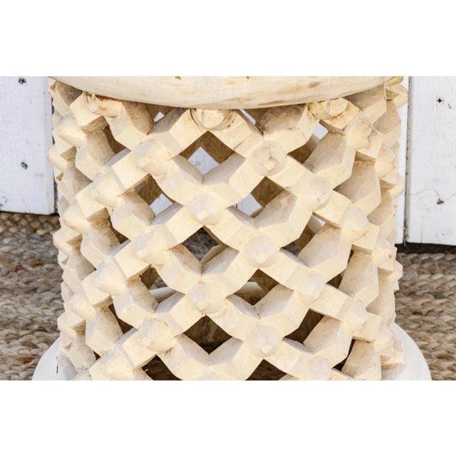 Rustic Bleached African Spider Stool | Chairish