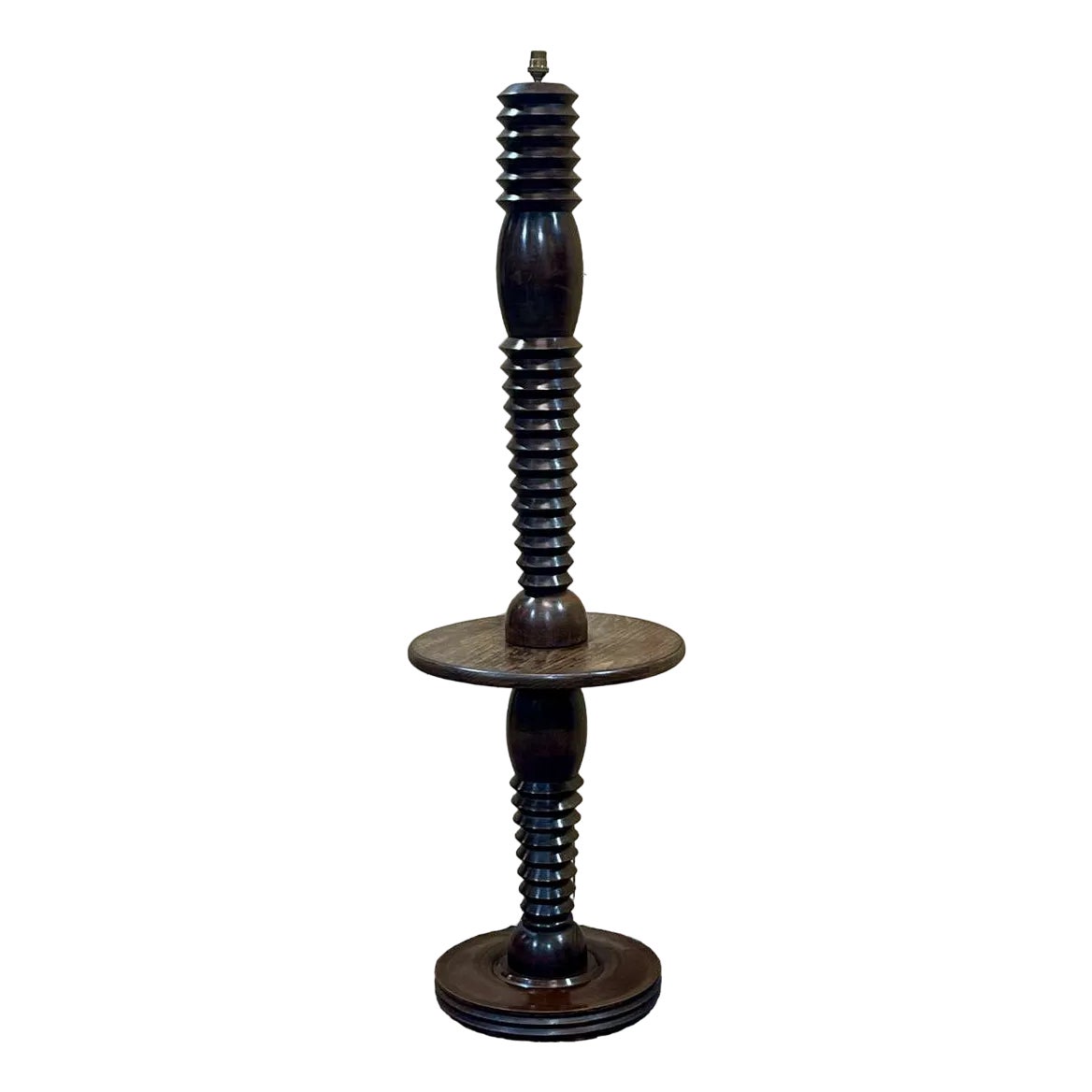 Floor Lamp in Beech in the style of Charles Dudouyt | Chairish