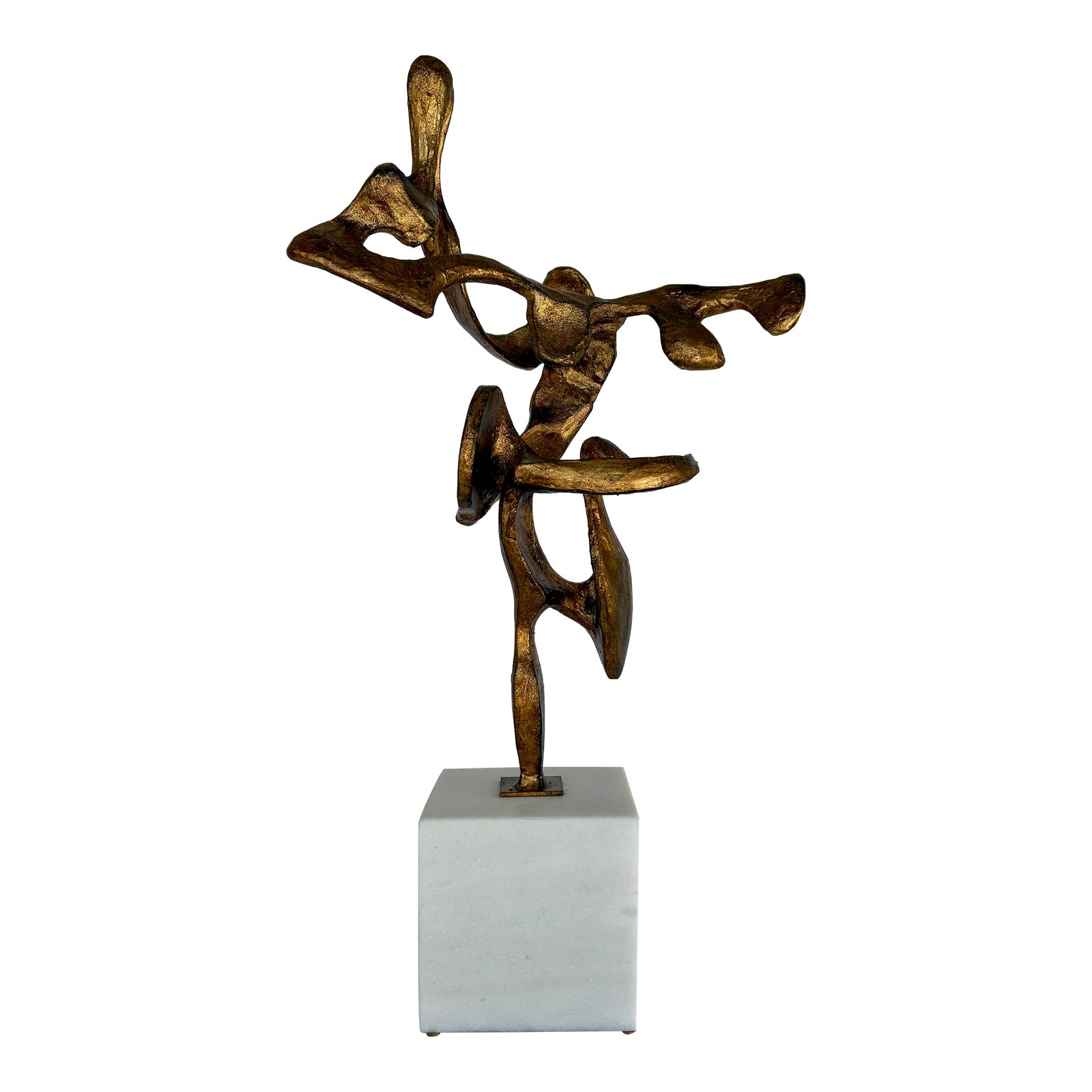 Revelation Abstract Modern Gold Tango Sculpture | Chairish