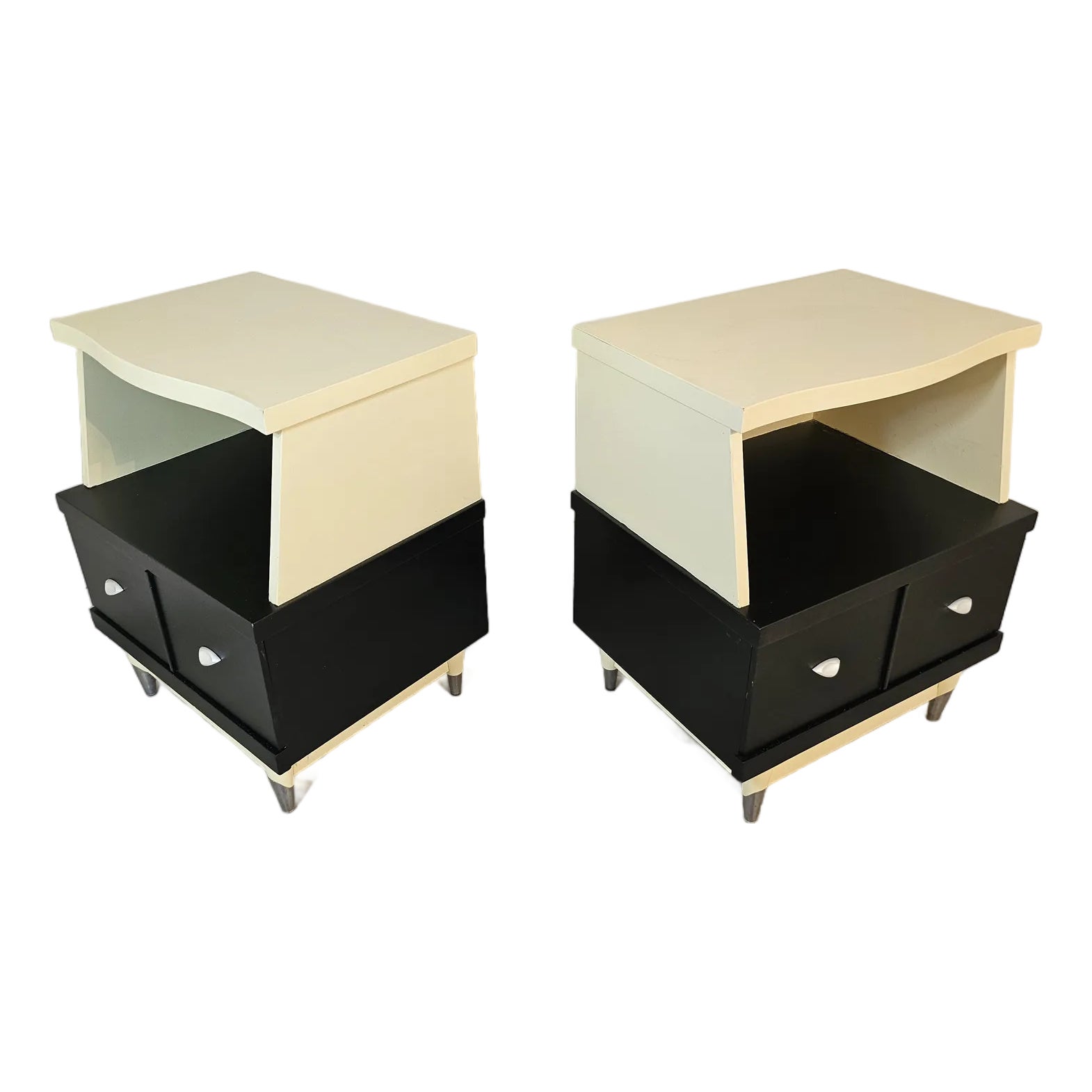 1970s Retro Style Night Stands, A Pair | Chairish