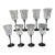 Vintage Luminarc France Octagonal Black Stem Wine Crystal Glasses- Set ...