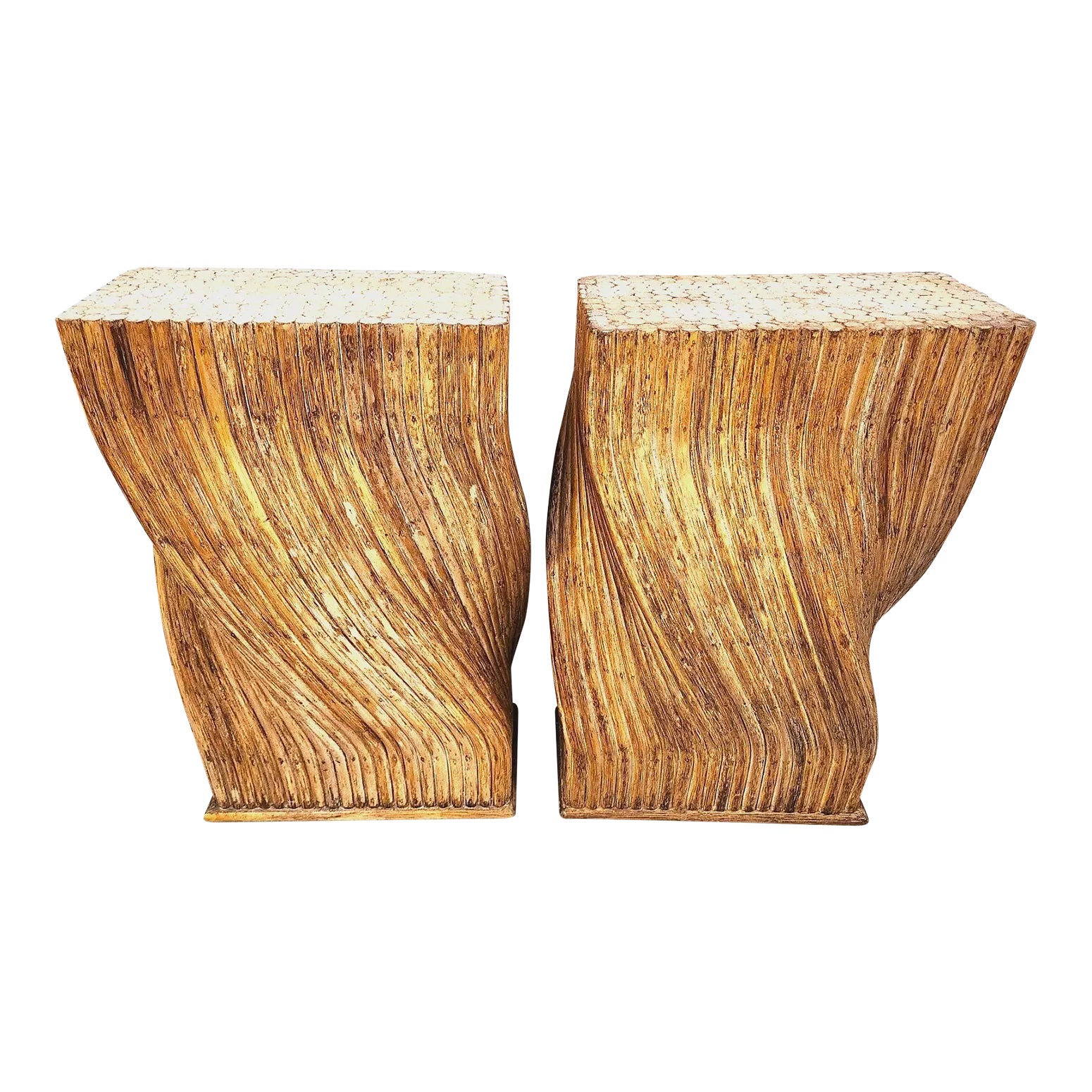 McGuire Bamboo Dining Console Table Bases Pedestals Boho | Chairish