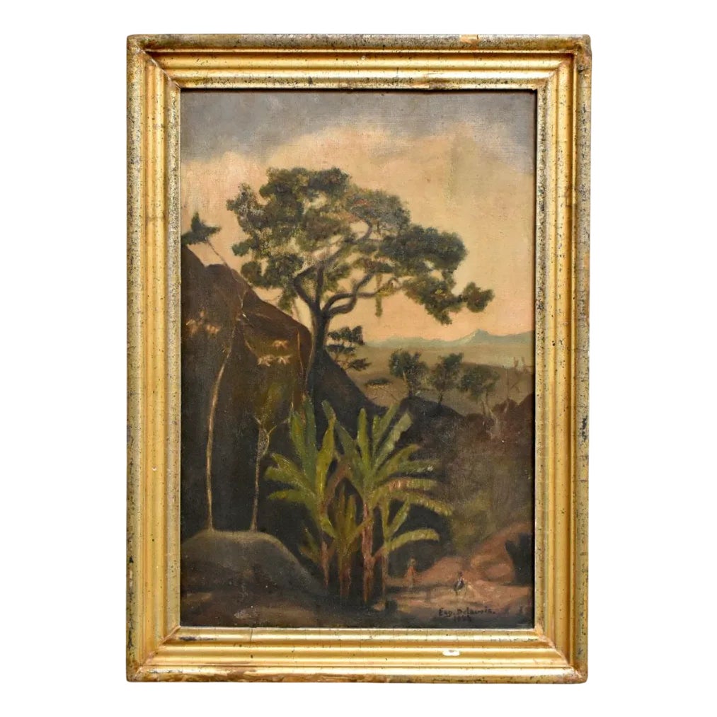 French Artist, Animated Scene, 1800s, Oil Painting, Framed | Chairish