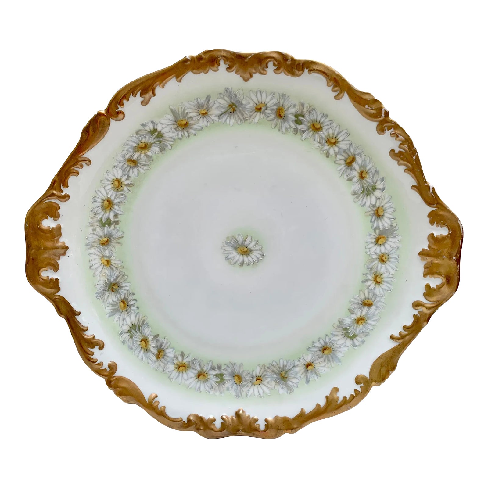 Vintage Ceramic Daisy Patterned Serving Platter | Chairish