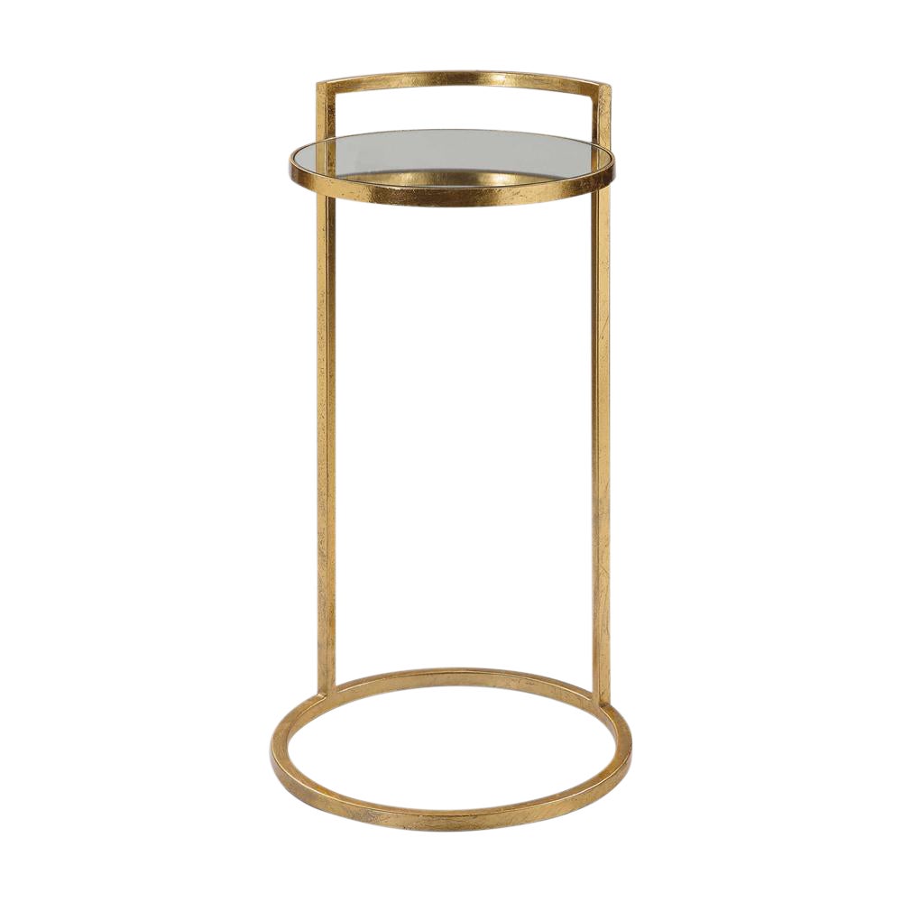 Regency Round Gold Drink Table | Chairish