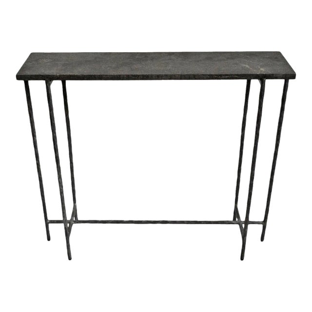 Grey Smoke Slate Thin Console Table 35" | Chairish