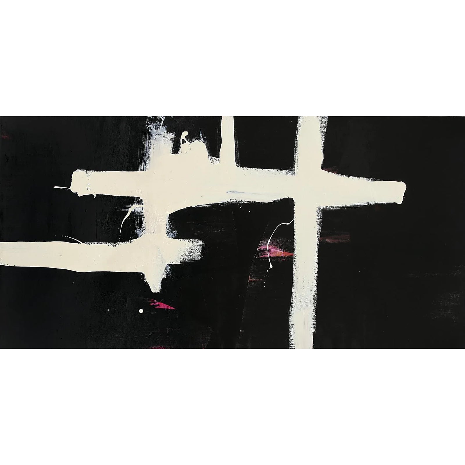 "Shipwrecked 2" Original Modern Black and White Acrylic and Enamel ...