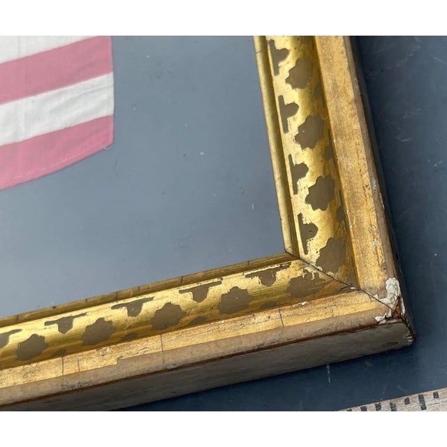 Antique Framed Silk Flag Circa 1890 Flag in Antique Gold Leaf Frame 45 ...