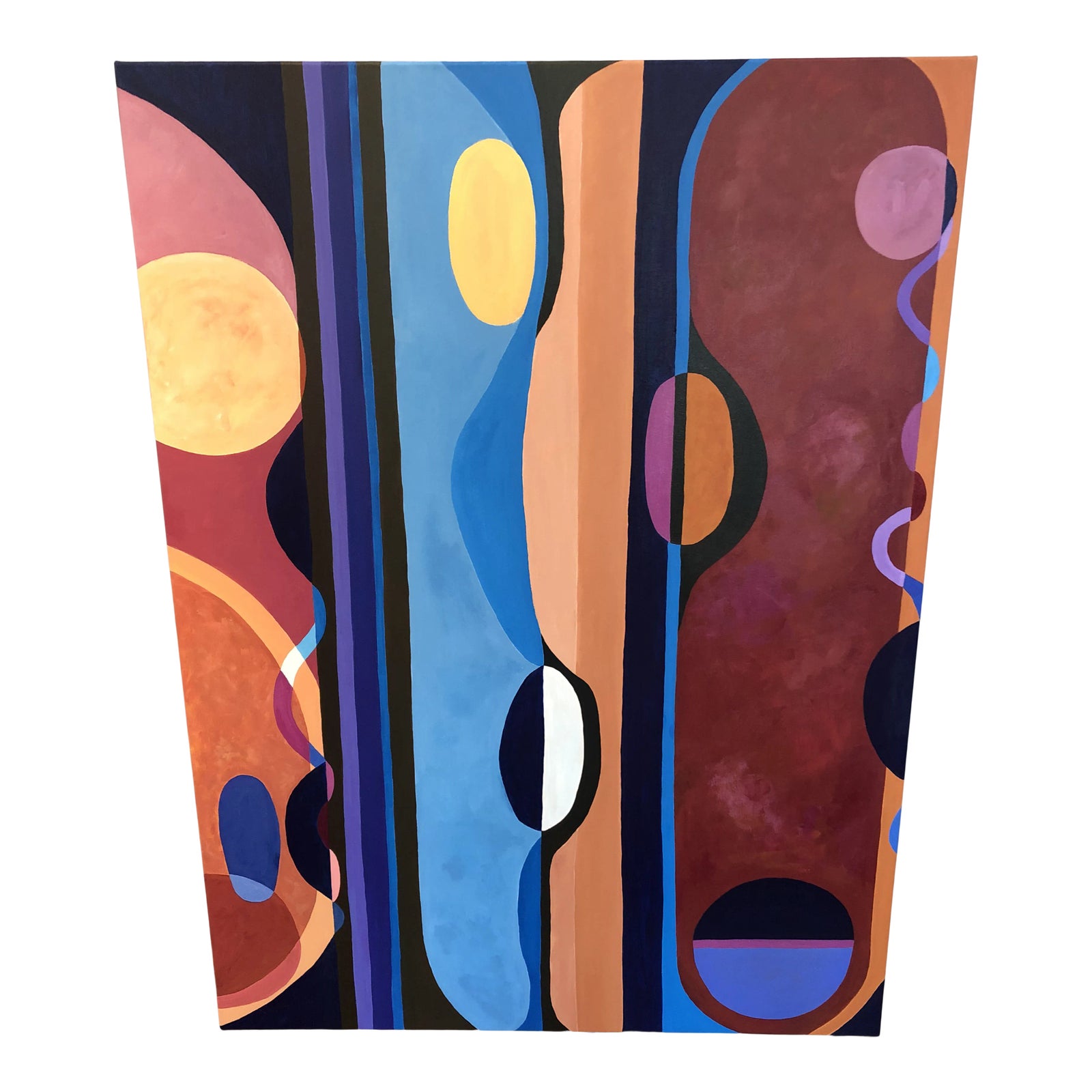 Large Bold Abstract Original Painting on Canvas | Chairish