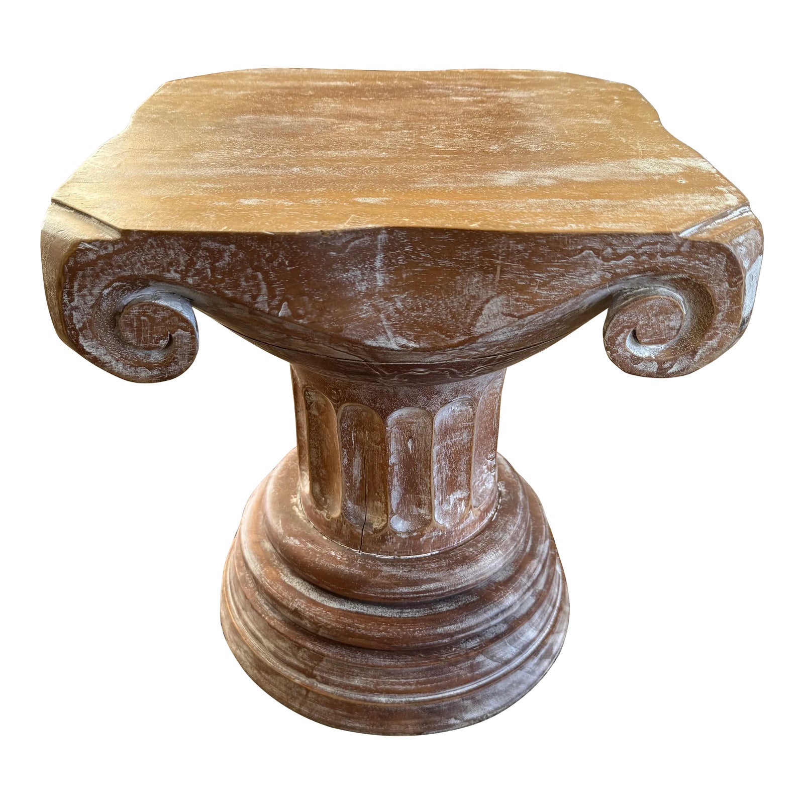Vintage Neoclassical Ionic Column Side Table/Drinks Table | Chairish