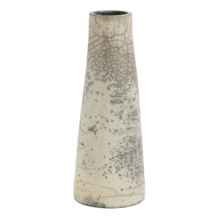 Japanese Modern Minimalist White Crackle Raku Ceramic Hana Vertical 4 ...