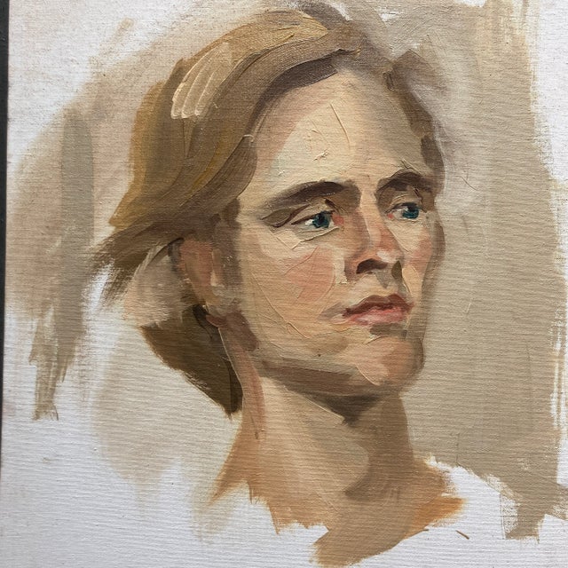 1970s Original Contemporary Impressionist Portrait Painting | Chairish