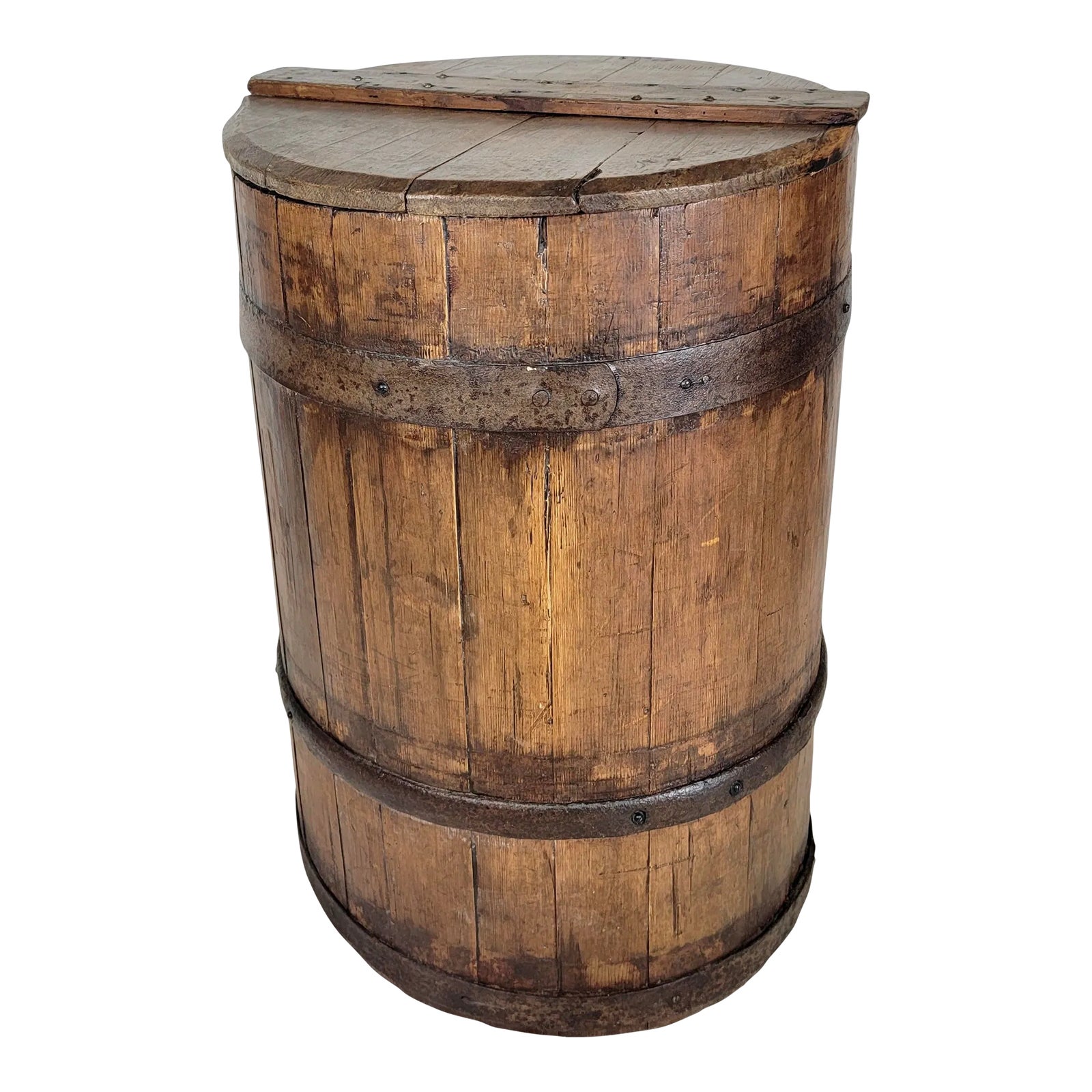 Antique Rustic Wooden Barrel With the Original Iron Bindings From ...
