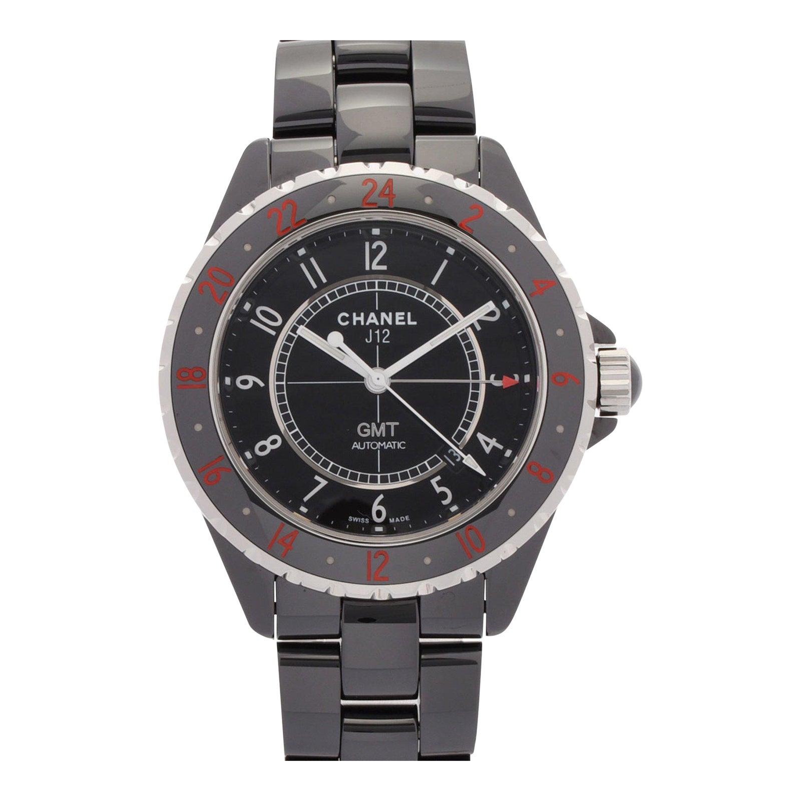 Chanel J12 42Mm Gmt H2916 Men's Black Ceramic Ss Watch Automatic ...