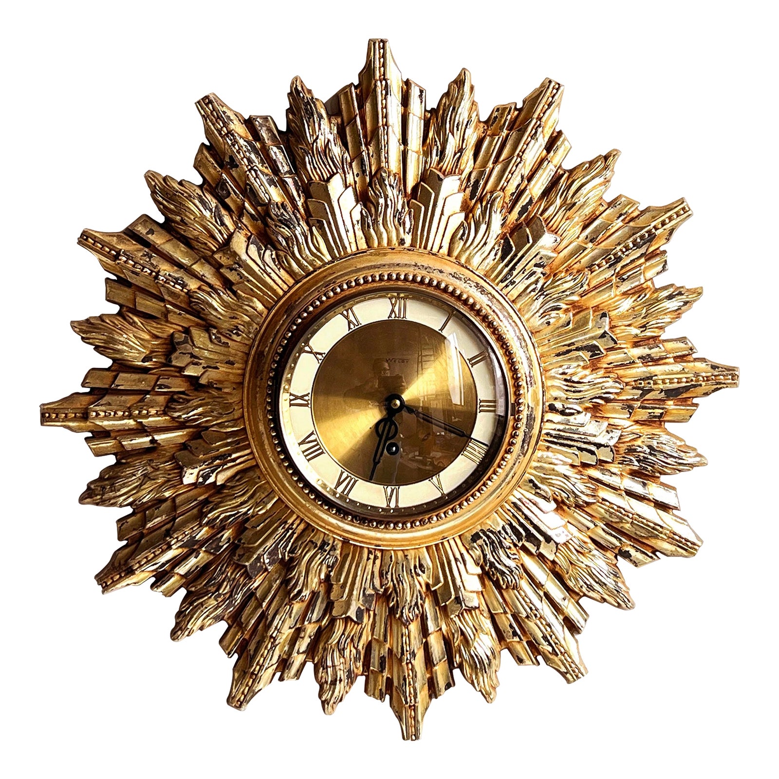 Vintage Mid Century Modern Welby Starburst / Sunburst Gold Gilt Wall ...