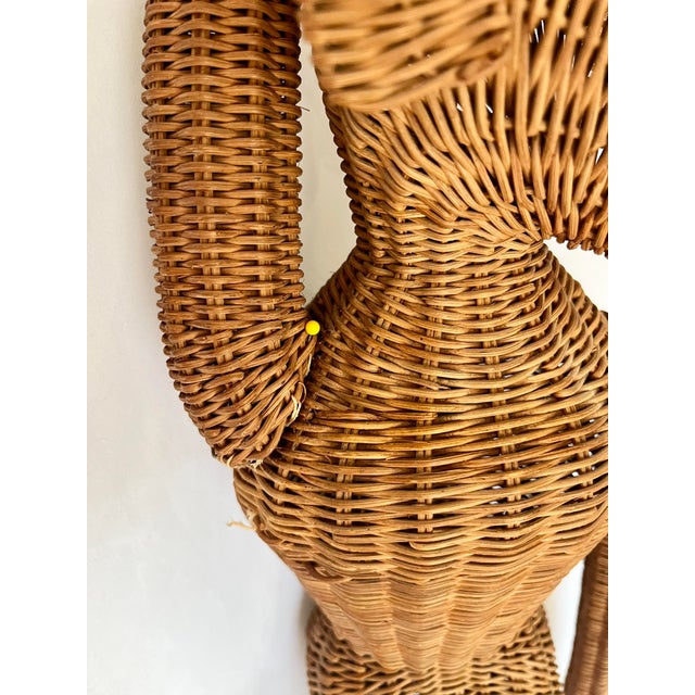 Mid Century Large Wicker Rattan Monkey | Chairish