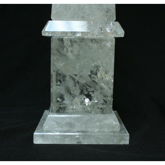Large Modern Hand Carved and Hand Polished Rock Crystal Obelisks | Chairish