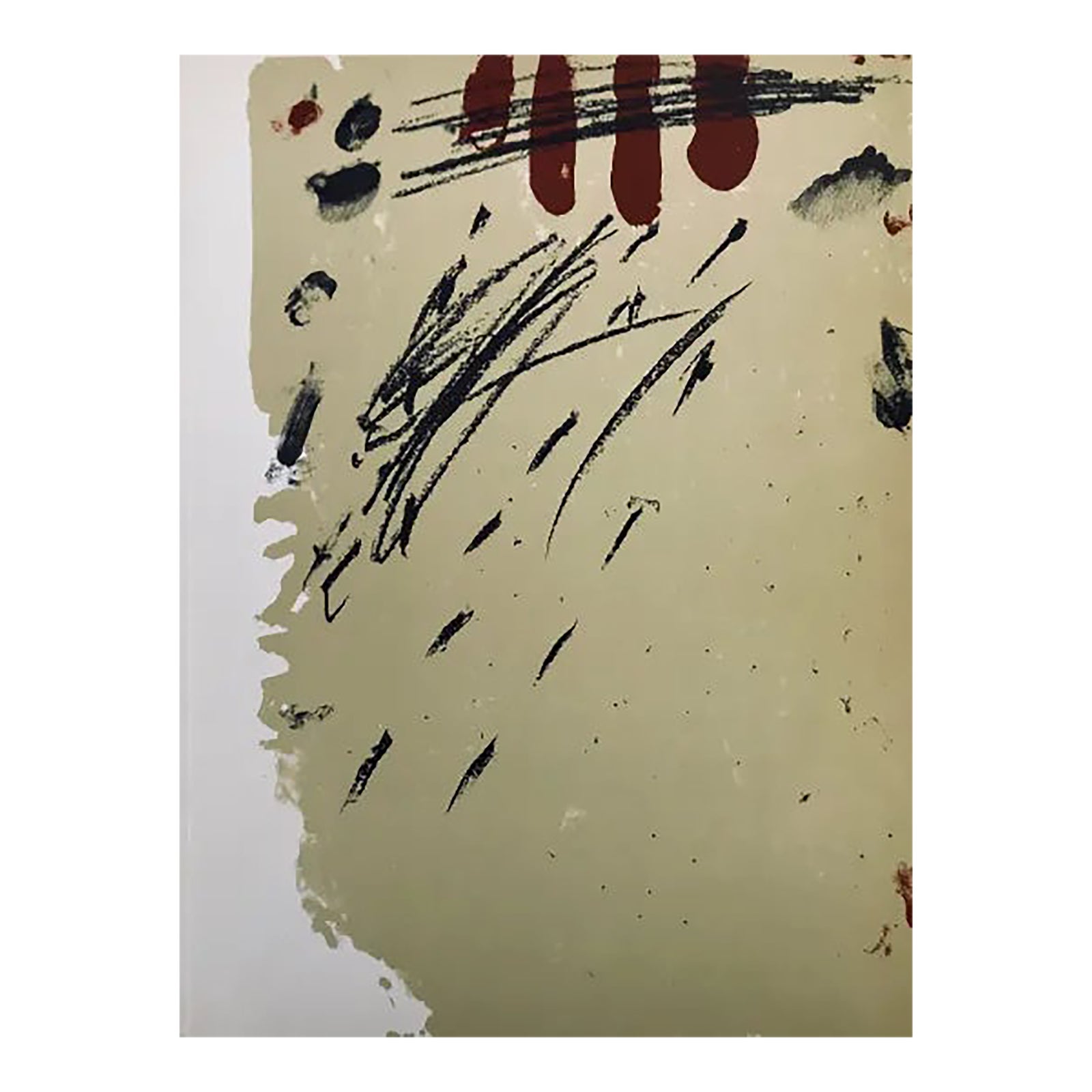 1968 Tapies Original Lithograph Dm05175 Derriere Le Miroir | Chairish