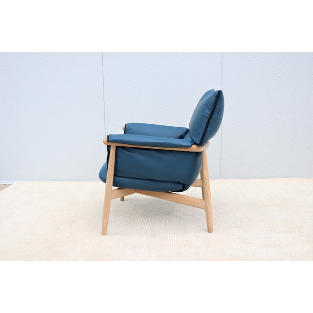 Danish Modern Eoos for Carl Hansen & Son E015 Blue Leather Embrace ...