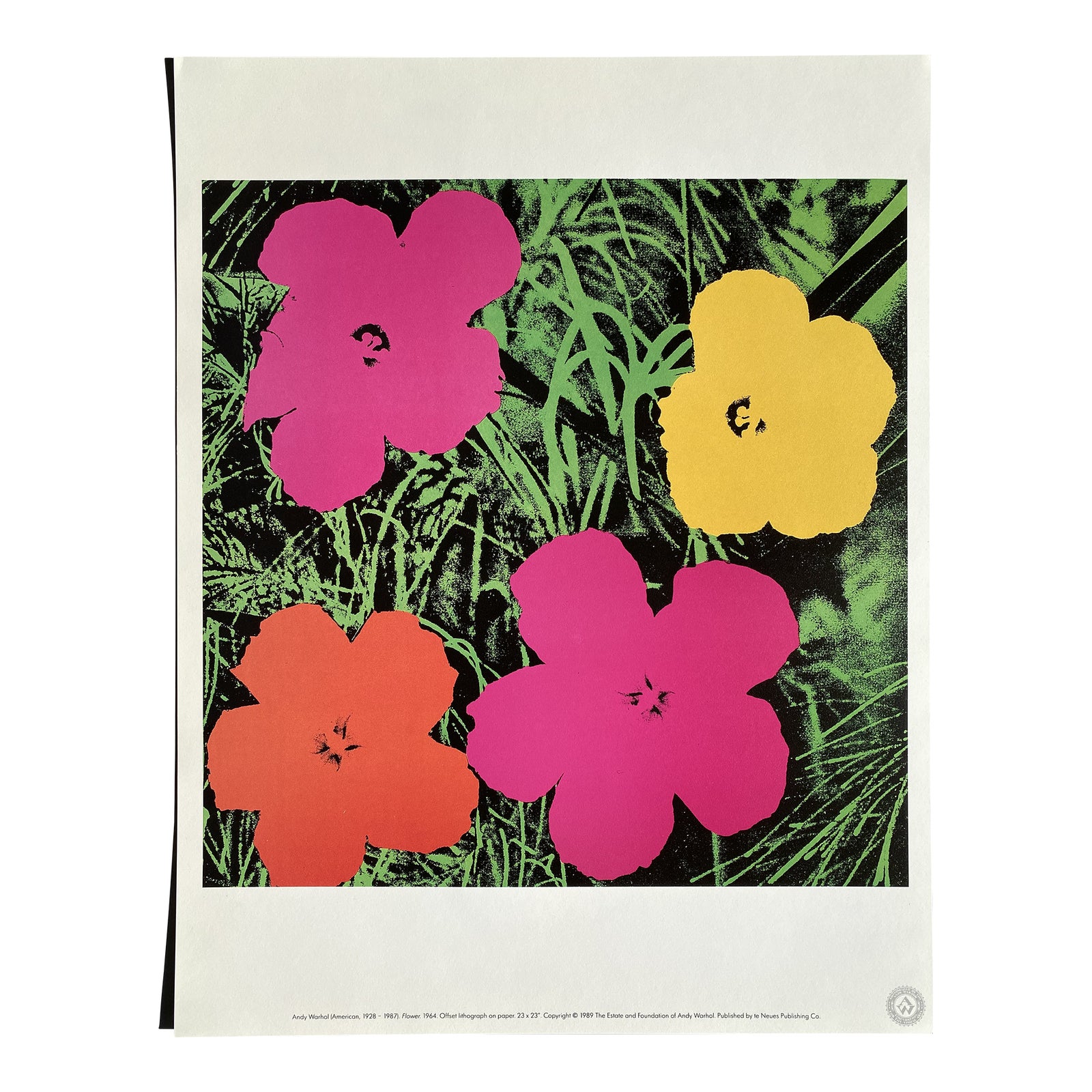 1989 Andy Warhol Foundation "Flowers - 1964” Pop Art Offset Vintage ...
