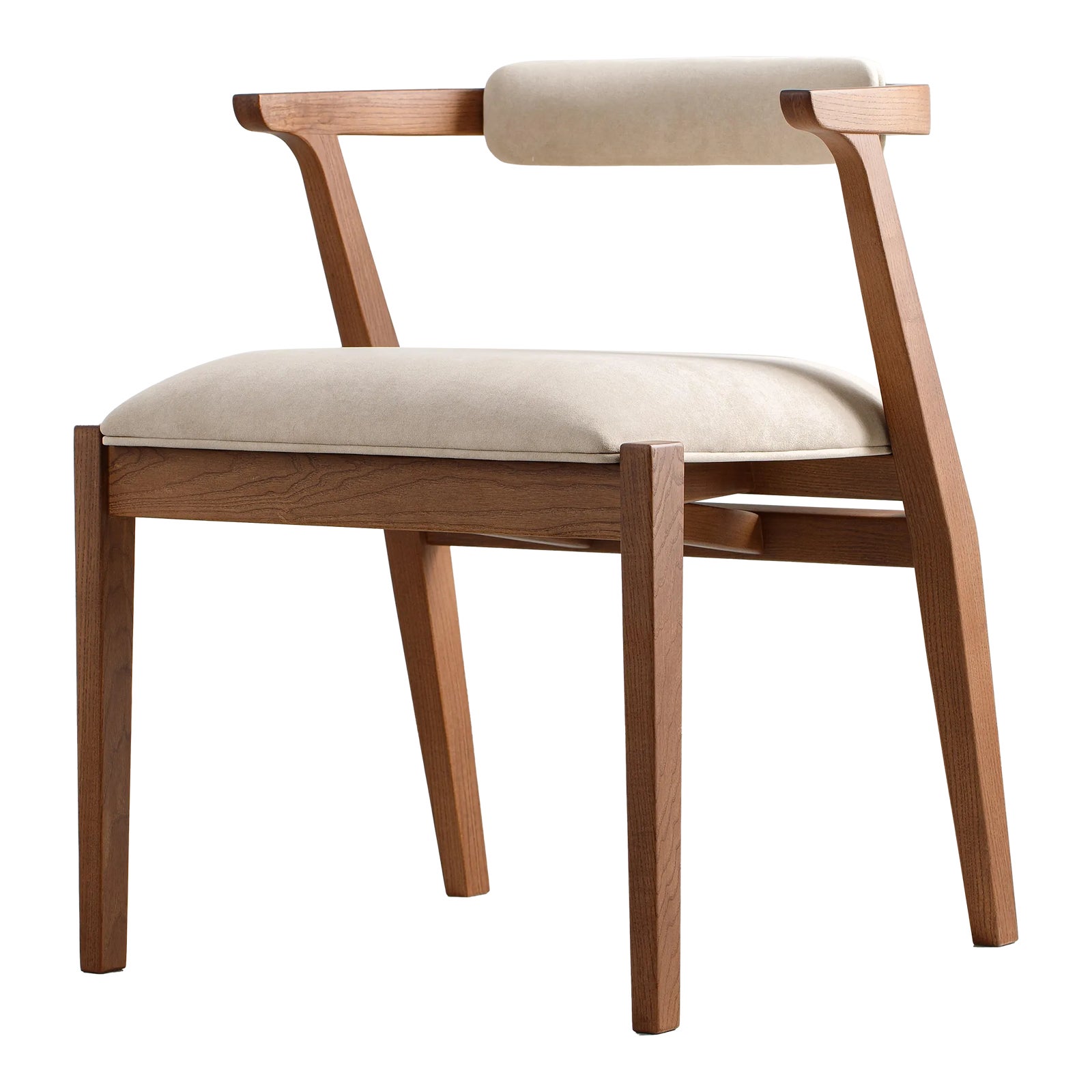 Mid-Century Modern Style Ash Solid Wood Dining Chair | Chairish