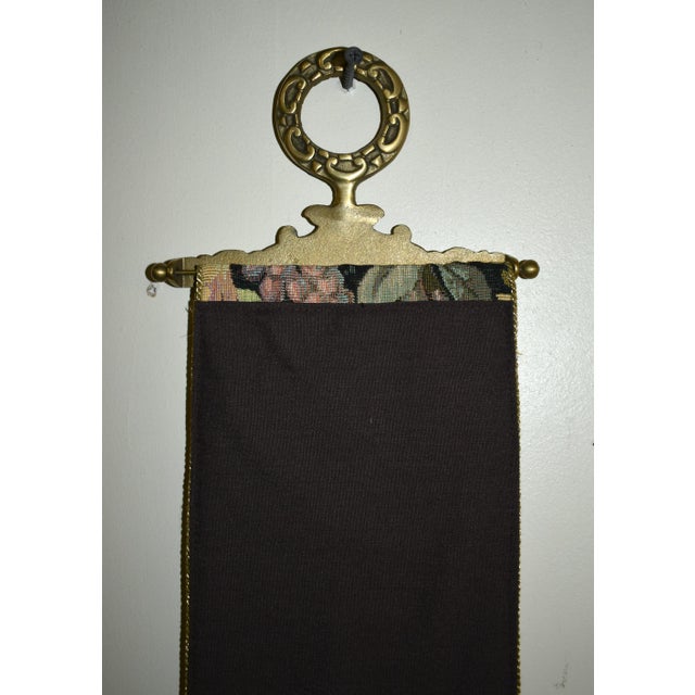 Vintage Narrow Tudor Wall Tapestry W/Fruit & Flowers and Brass Fittings ...