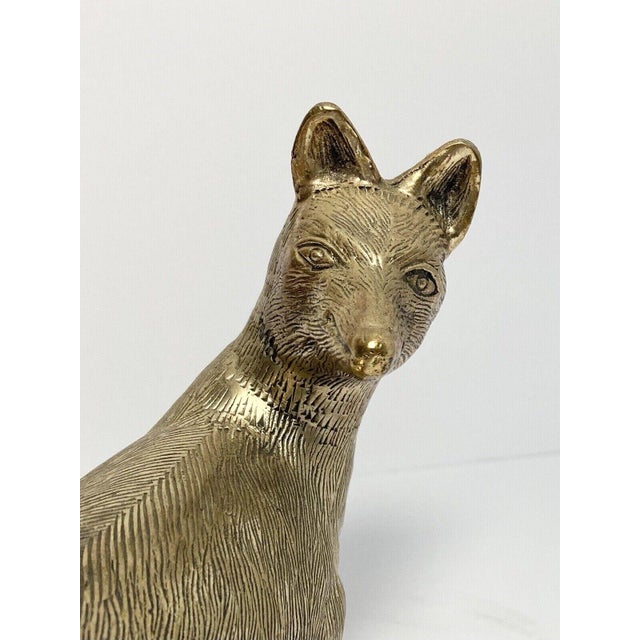 Contemporary Wildwood Gold Toned Bronze Cast “Fox” Figurine Statue ...