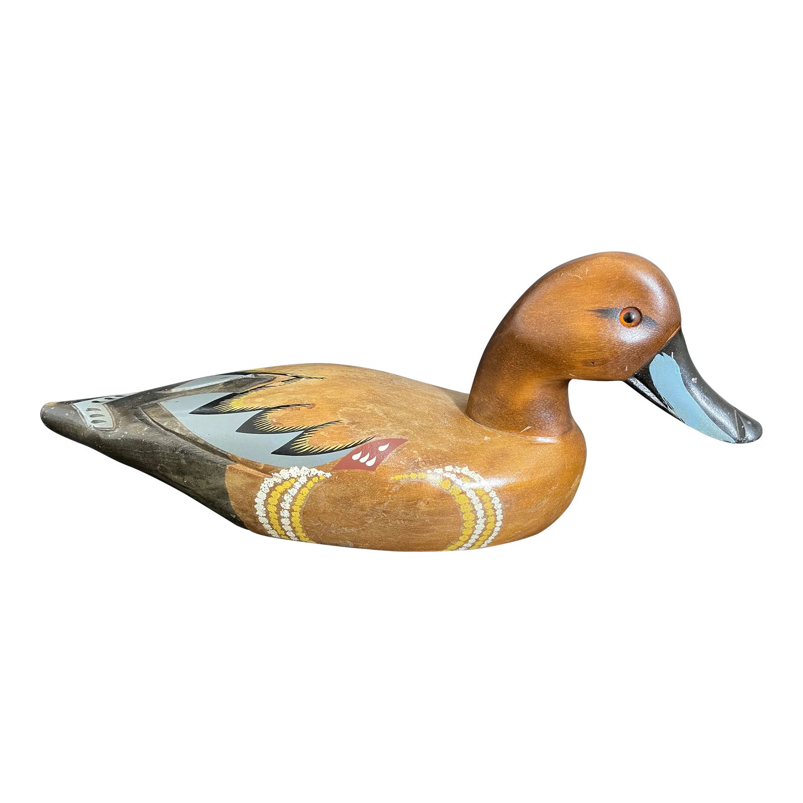 Vintage Hand Carved Eurasian Wigeon Drake Duck Wood Decoy | Chairish