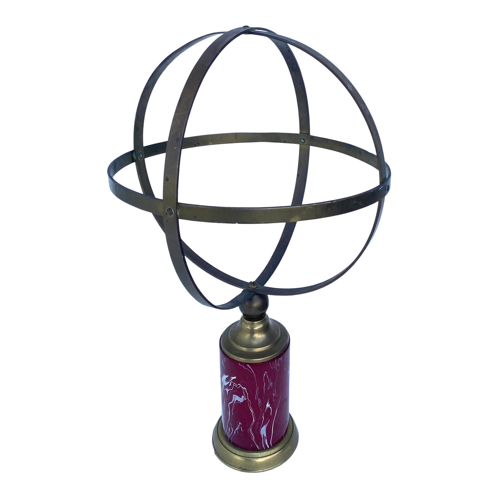 1970s Brass Armillary on Stand | Chairish