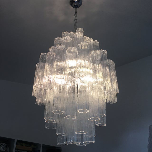 Italian Double Sputnik Murano Glass "Tronchi" Chandelier | Chairish