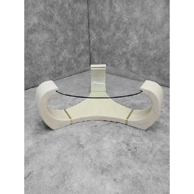 Mid Century Modern Karl Springer Style Faux Goatskin Lacquer Coffee ...