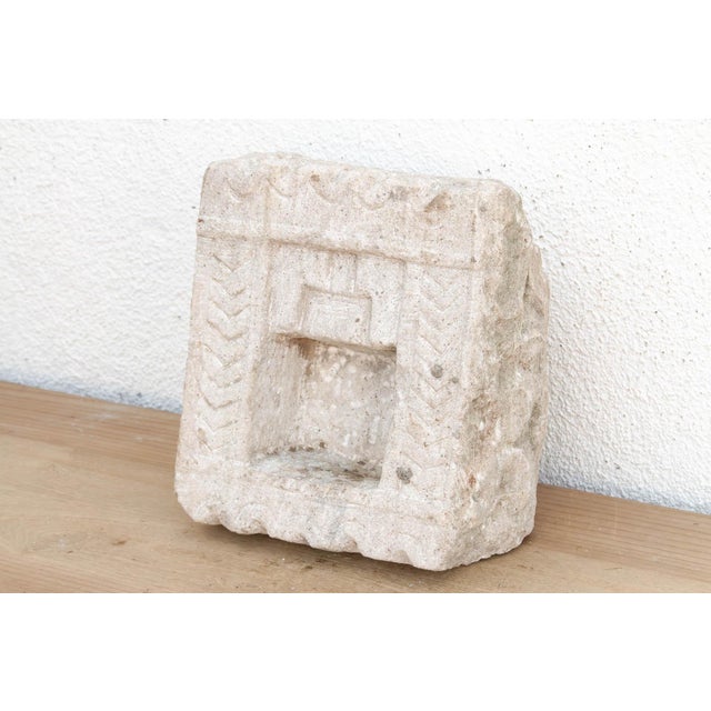 Bleached Carved Stone, Temple Antique Niche | Chairish
