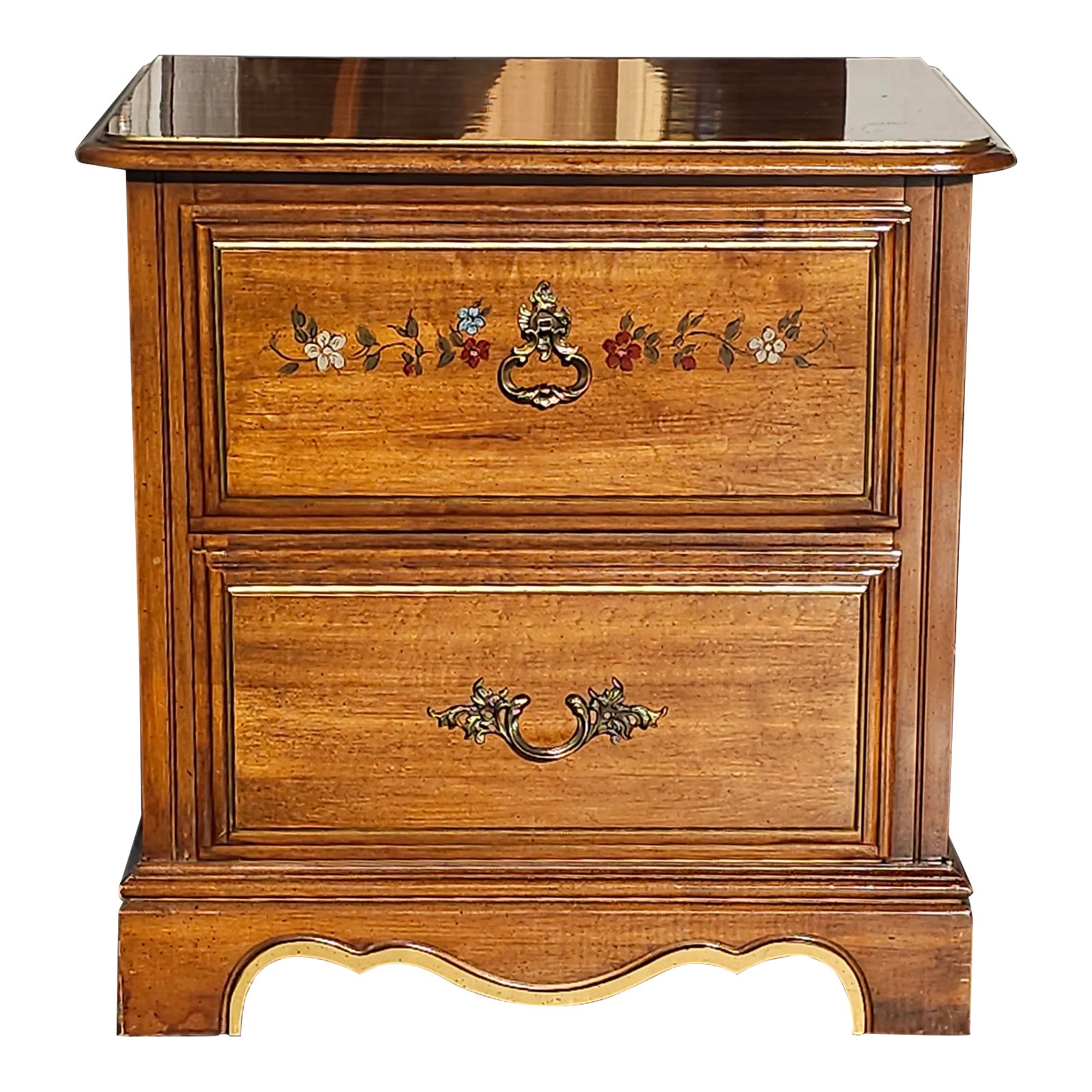 Henry Link Furniture Ornate and Partial Gilt Two Drawer Nightstand ...