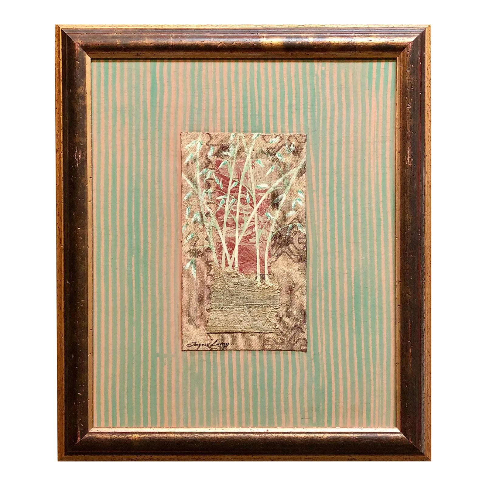 Jacques Lamy, Mixed Media Botanical Oil Painting Collage | Chairish