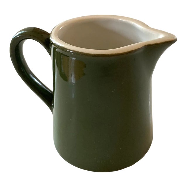 1960s Hall Pottery Creamer Forest Green | Chairish