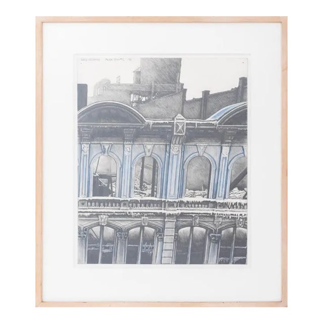 David Hendricks "Facade #2" Pencil on Paper, 1981 | Chairish