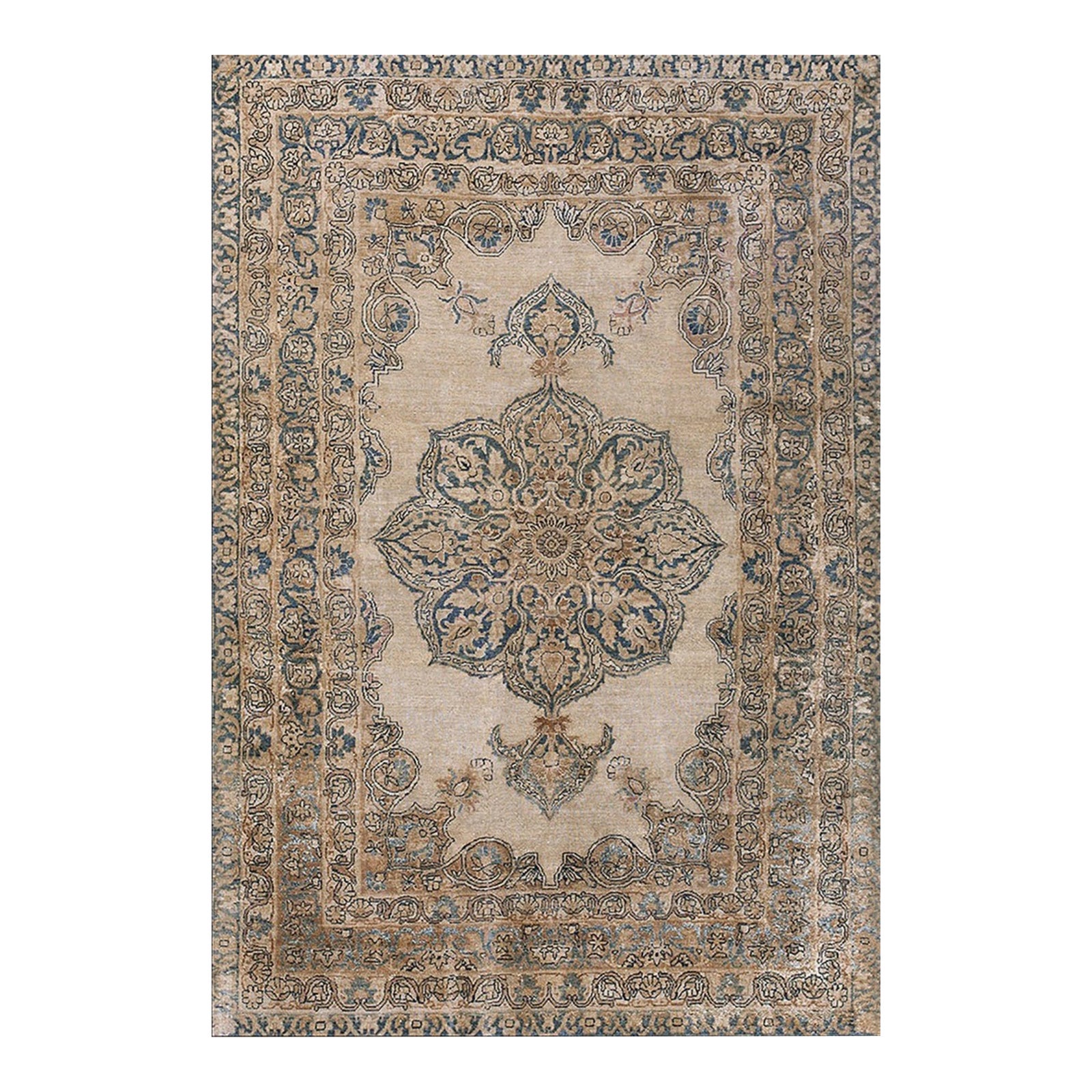 Late 19th Century s.e. Persian Kirman Lavar Carpet | Chairish