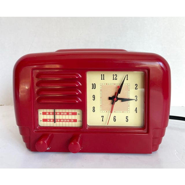1980's Retro Red Alarm Clock Radio | Chairish