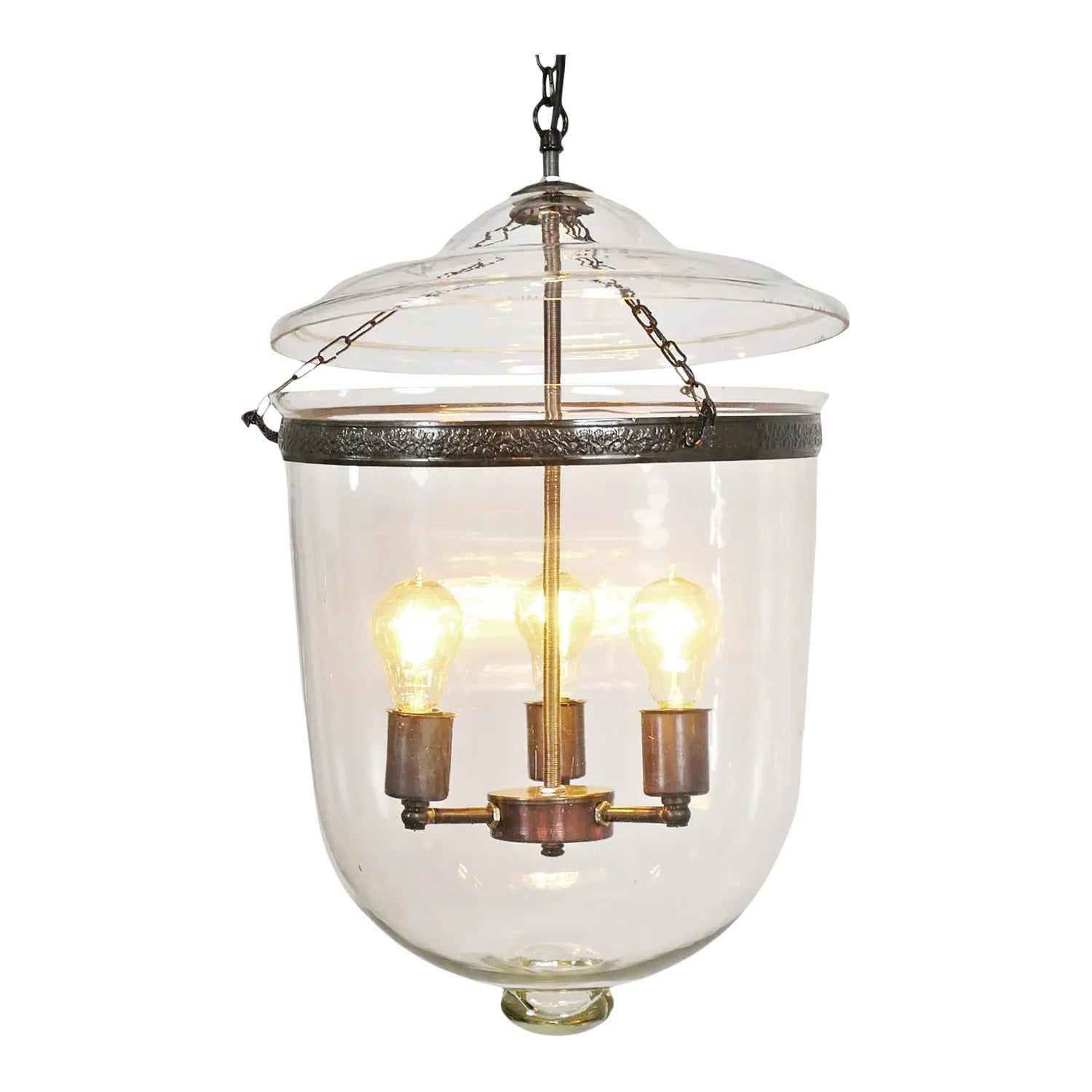 Transitional Clear Glass Hundi Light Large | Chairish